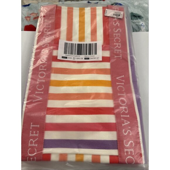 Victoria's Secret | Bags | Victorias Secret Colorful Striped Weekender ...